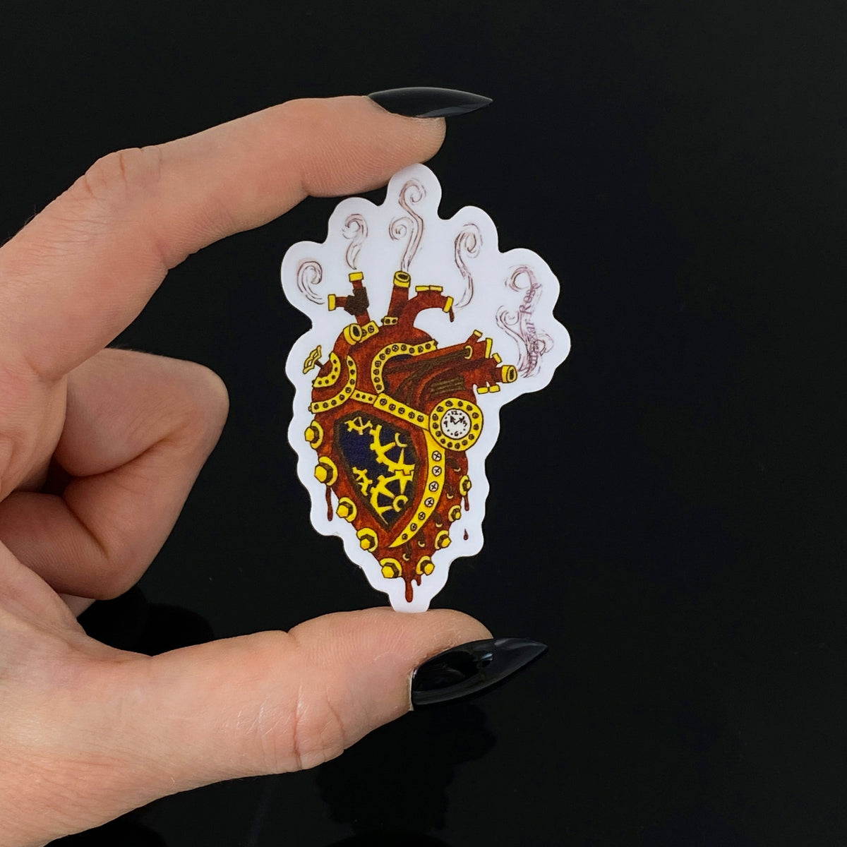 Steampunk Heart Sticker – Sanazar Rose